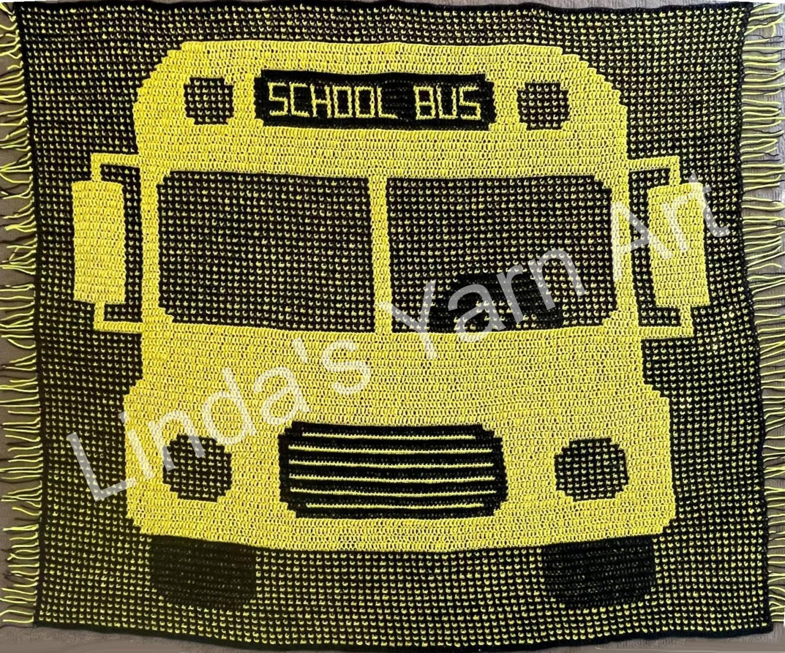 Mosaic School Bus – Linda's Yarn Art